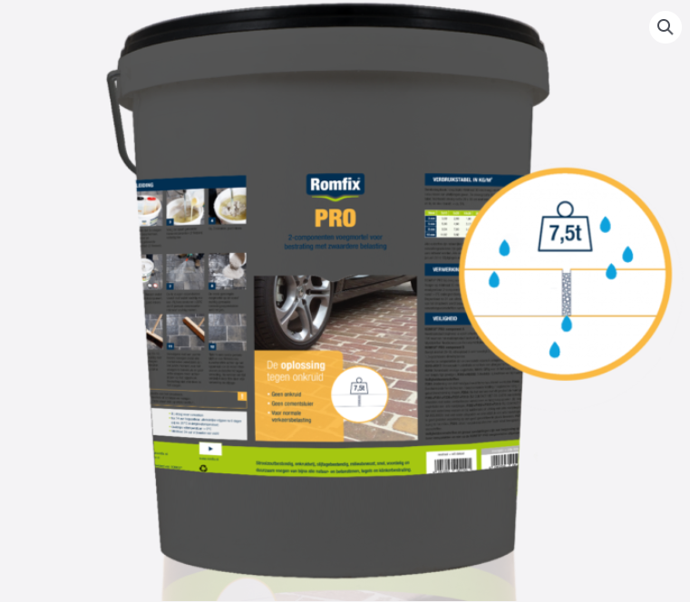 Romfix® voegmiddel PRO steengrijs 25kg (vanaf 3mm) | Snoei Tuinmaterialen